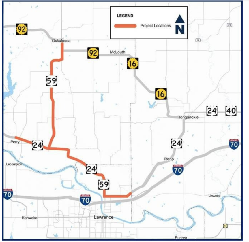 Major road work on U.S. highways north of Lawrence to begin Thursday ...